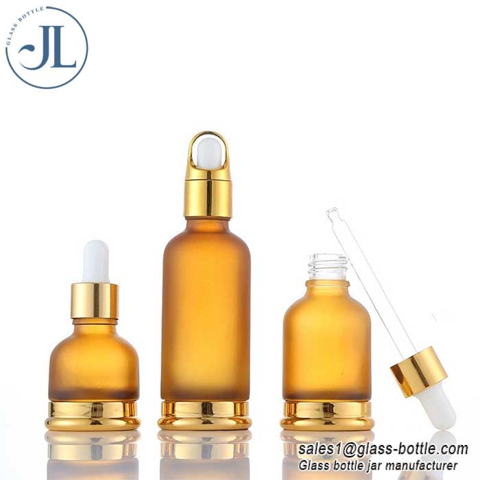 Empty Golden UV Coating Roller Glass Bottles Wholesale